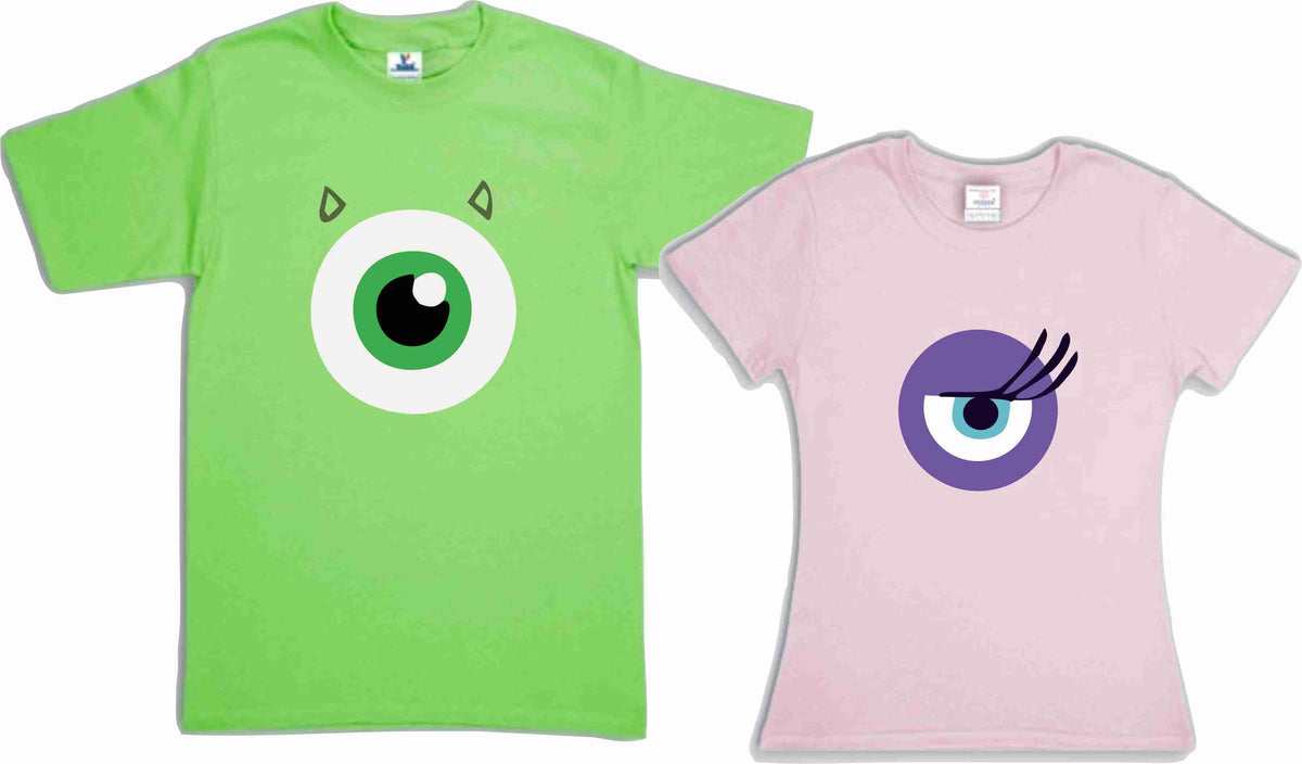 Pkt Playeras Monster Inc Pareja Familia Mike Wazowski & Celia Novia ...